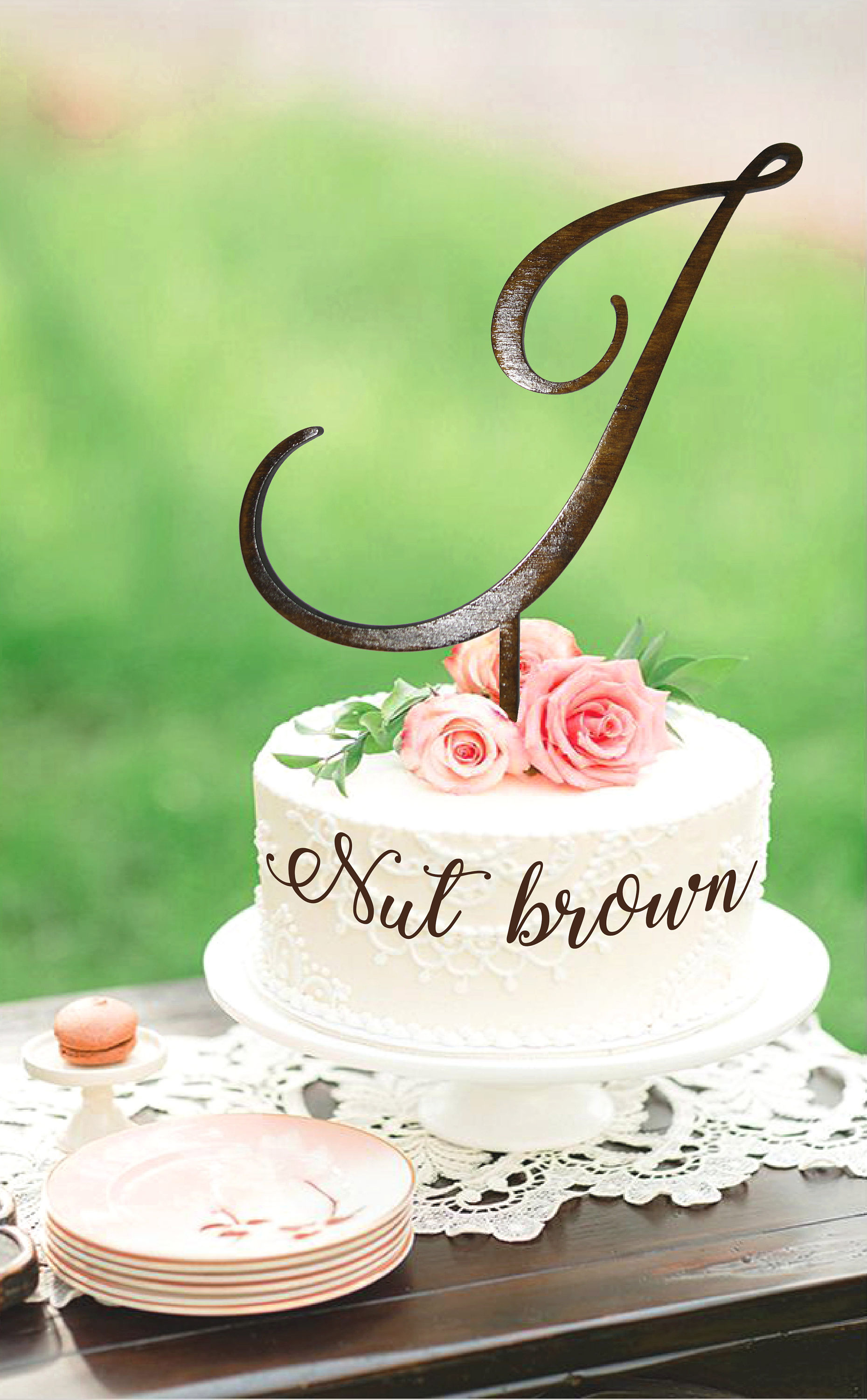 Letter J Cake Topper Wood Initial Cake Topper Wood Cake | Etsy