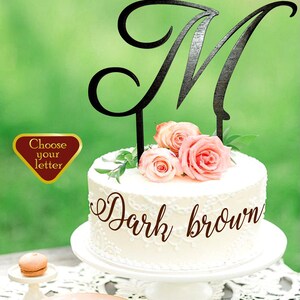 Letter M Cake Topper, Cake Toppers for Wedding, Wedding Cake Topper ...