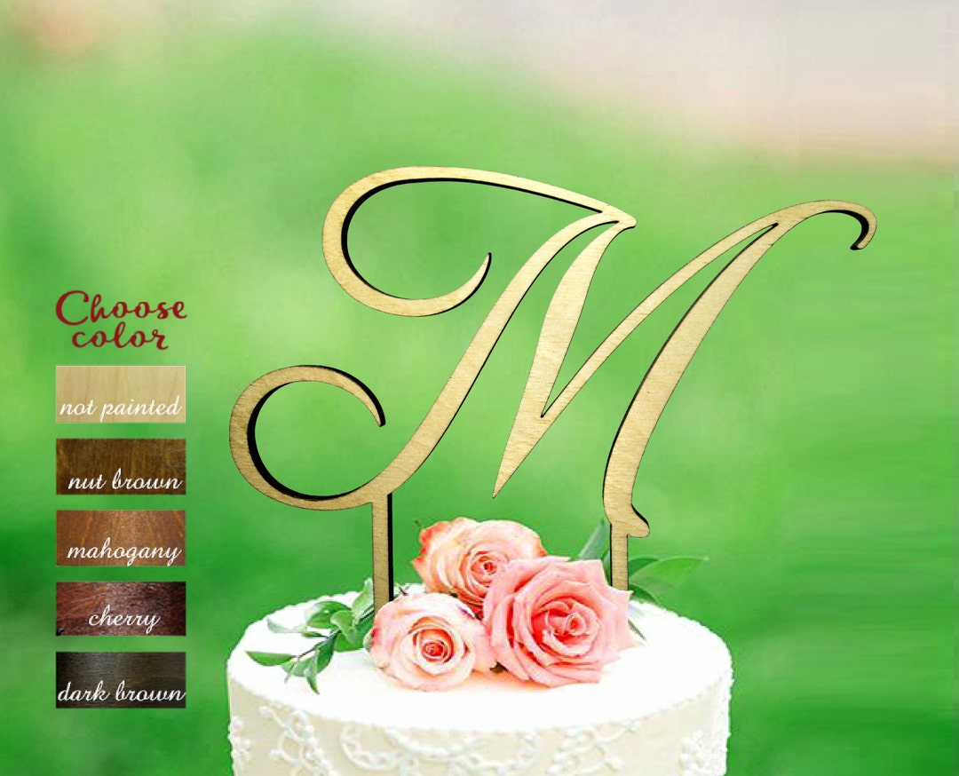 Letter m cake topper, cake toppers for wedding, wedding cake topper ...