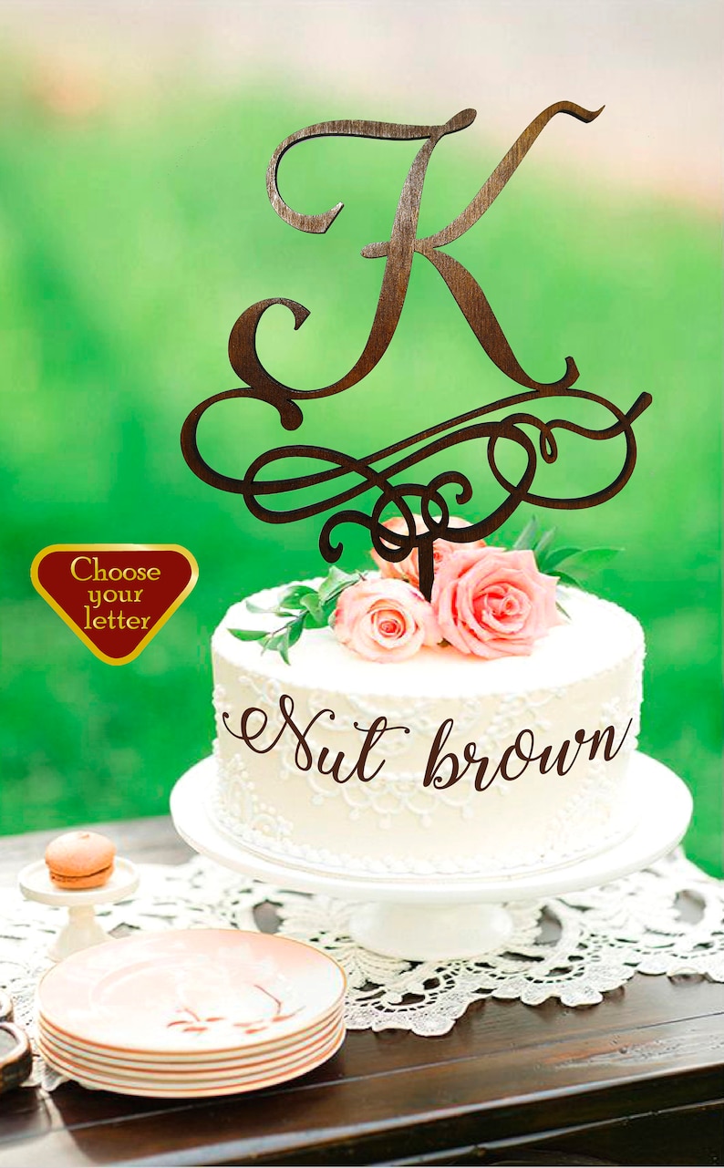 Letter K Cake Topper Wedding Cake Topper Gold Initial Cake | Etsy