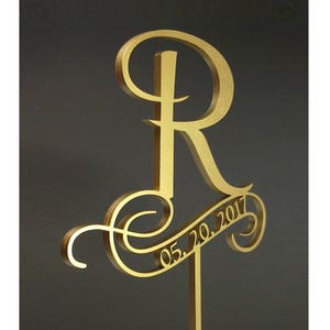 Letter J Cake Topper, Wood Initial Cake Topper, Wood Cake Topper ...