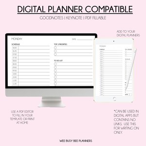 Daily Planner Printable, 7 Day Planner, Instant Download PDF, Day a ...