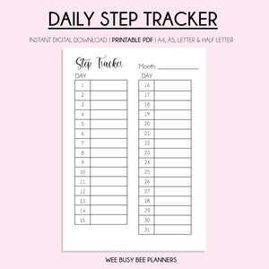 Step Tracker Printable Monthly Step Challenge Digital - Etsy