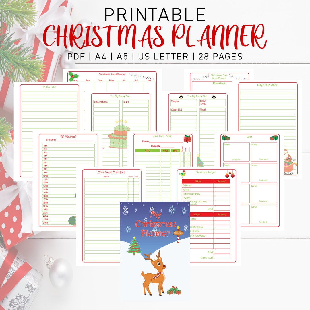 Christmas Planner Printable, Christmas Organiser, Digital Christmas ...