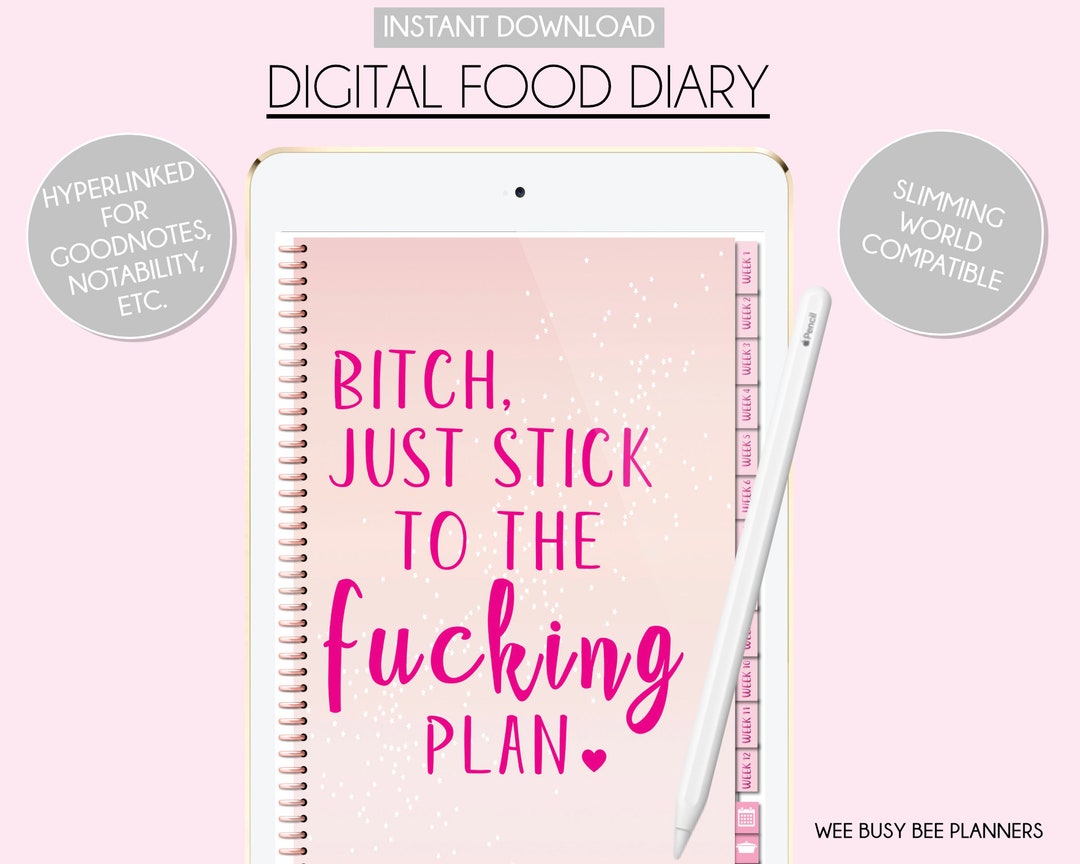 DIGITAL Food Diary Planner, Goodnotes iPad Planner, 12 Week Food ...