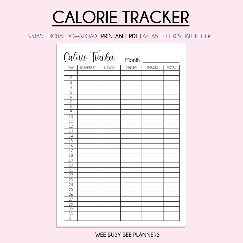 Calorie Tracker - Etsy