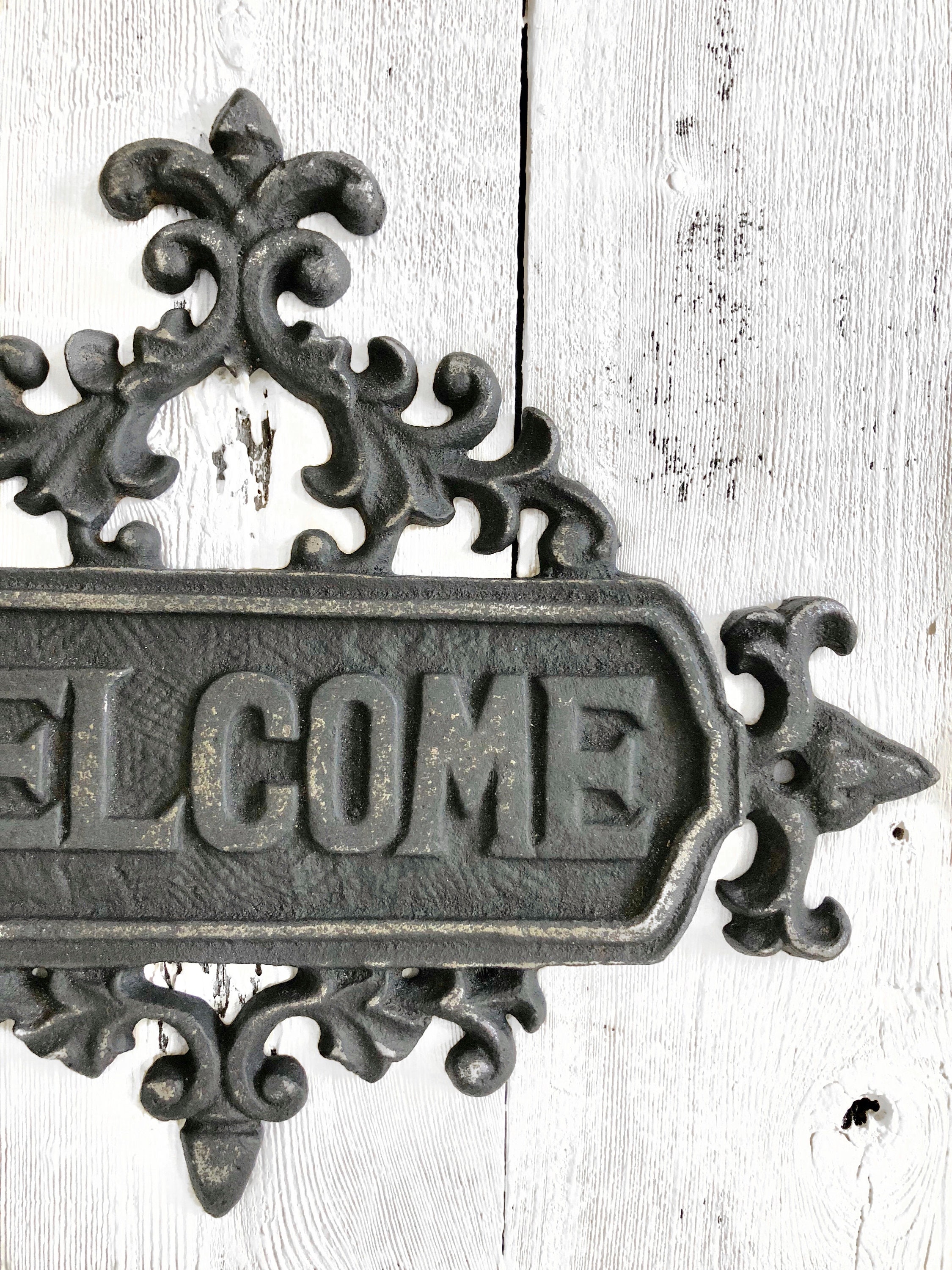 Cast Iron Welcome Sign Welcome Doorway Sign Welcome Entry - Etsy