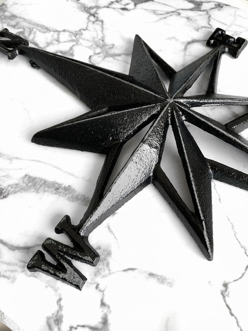 Cast Iron Directional Star Compass Wall Decor Nautical - Etsy