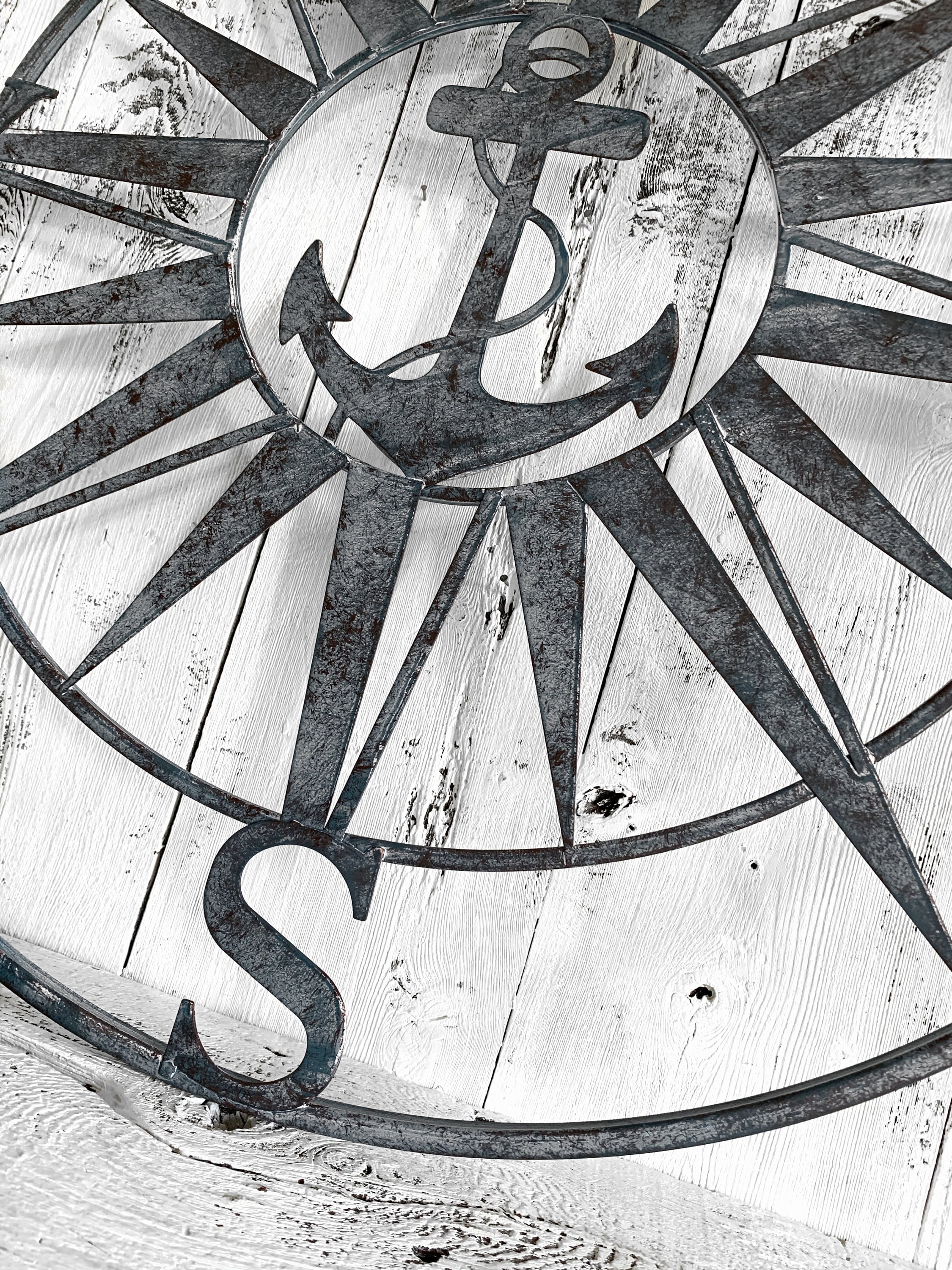 Nautical Anchor Compass Directional Star Compass Wall Decor - Etsy