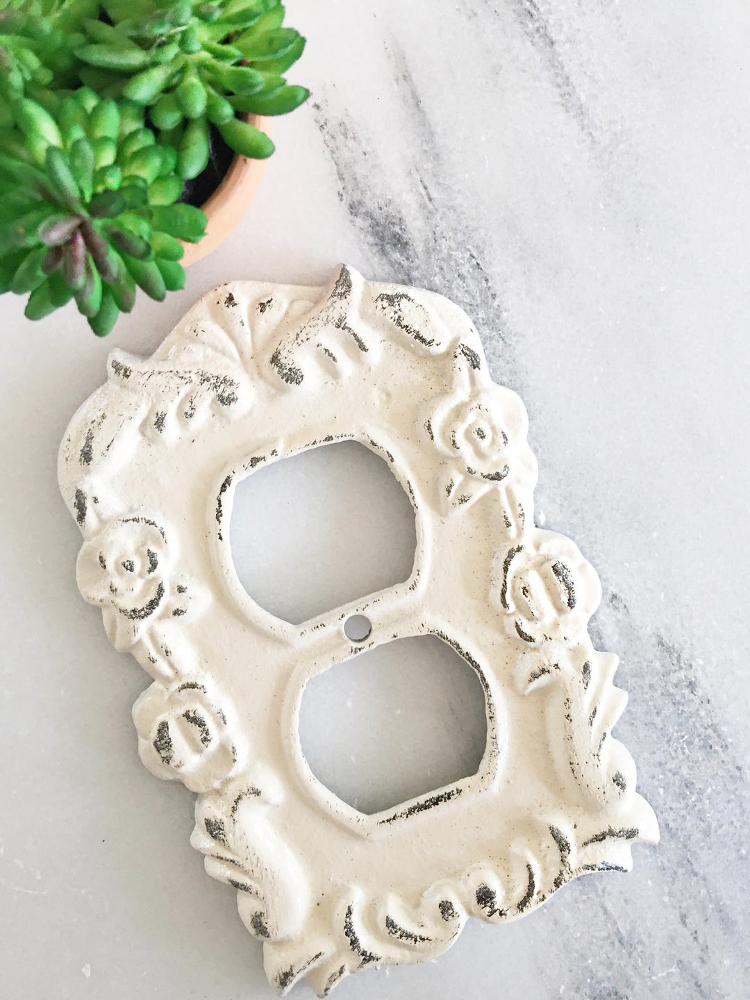 Floral Cast Iron Decorative Outlet Plate Cover, Wall Outlet, French ...