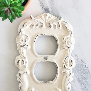 Floral Cast Iron Decorative Outlet Plate Cover, Wall Outlet, French ...
