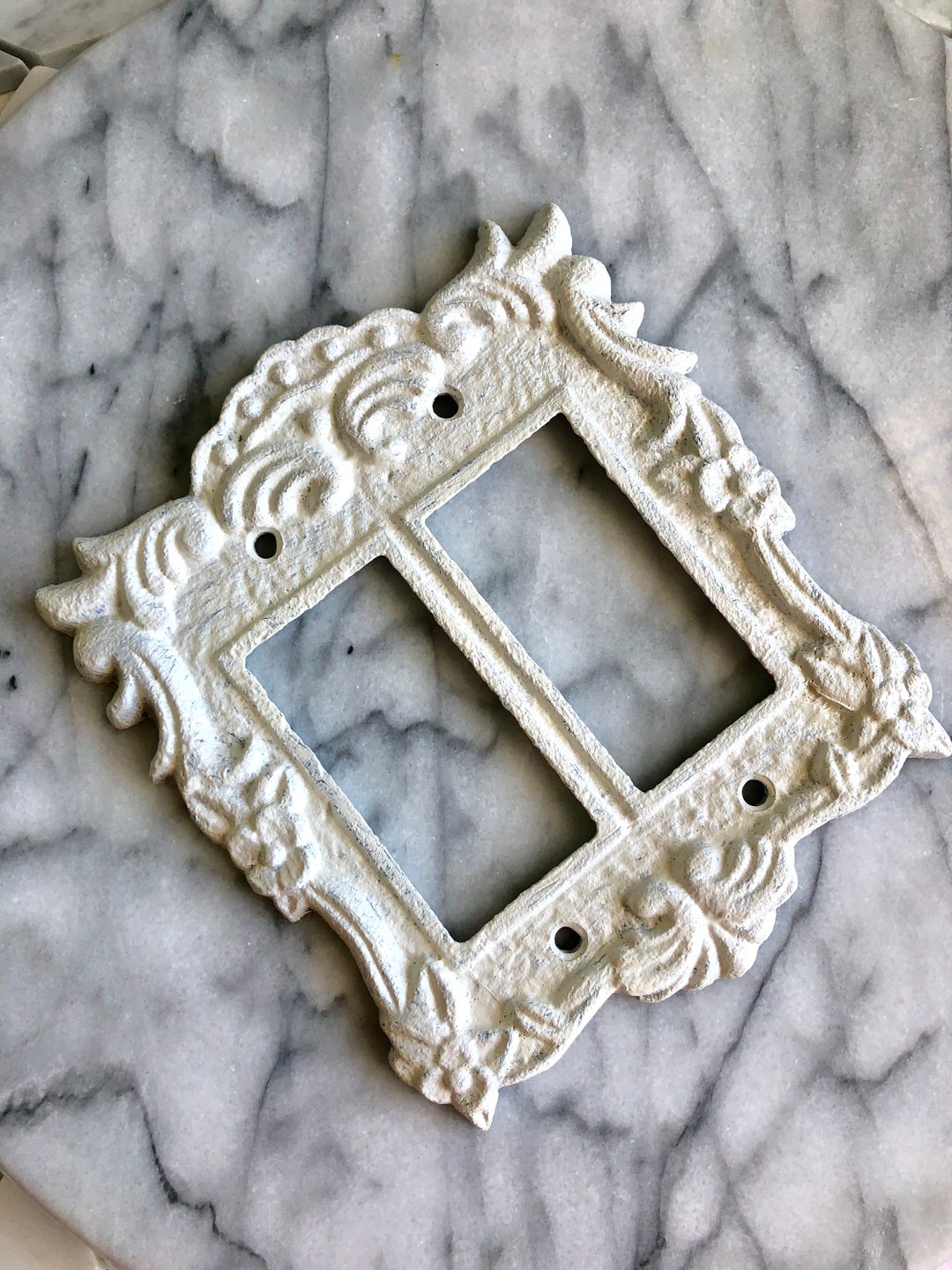 Cast Iron Decorative Double Rocker Light Switch Plate, Cast Iron Wall ...