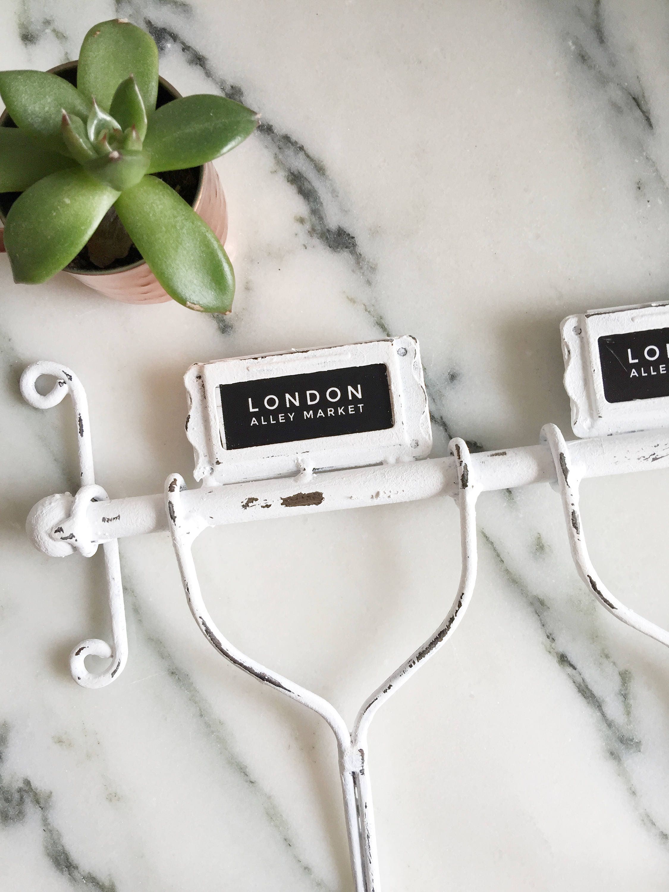 3 Hook Metal Hook Wall Mount, Name Holder 3 Coat Hook, Key Hook ...