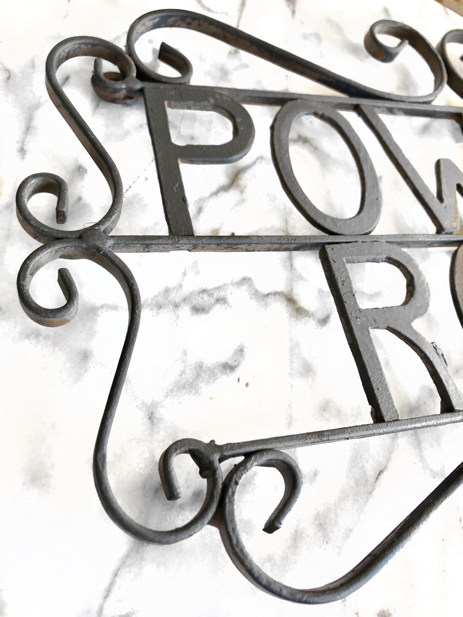 Powder Room Metal Sign Scroll Decor Spring Decor Rustic | Etsy