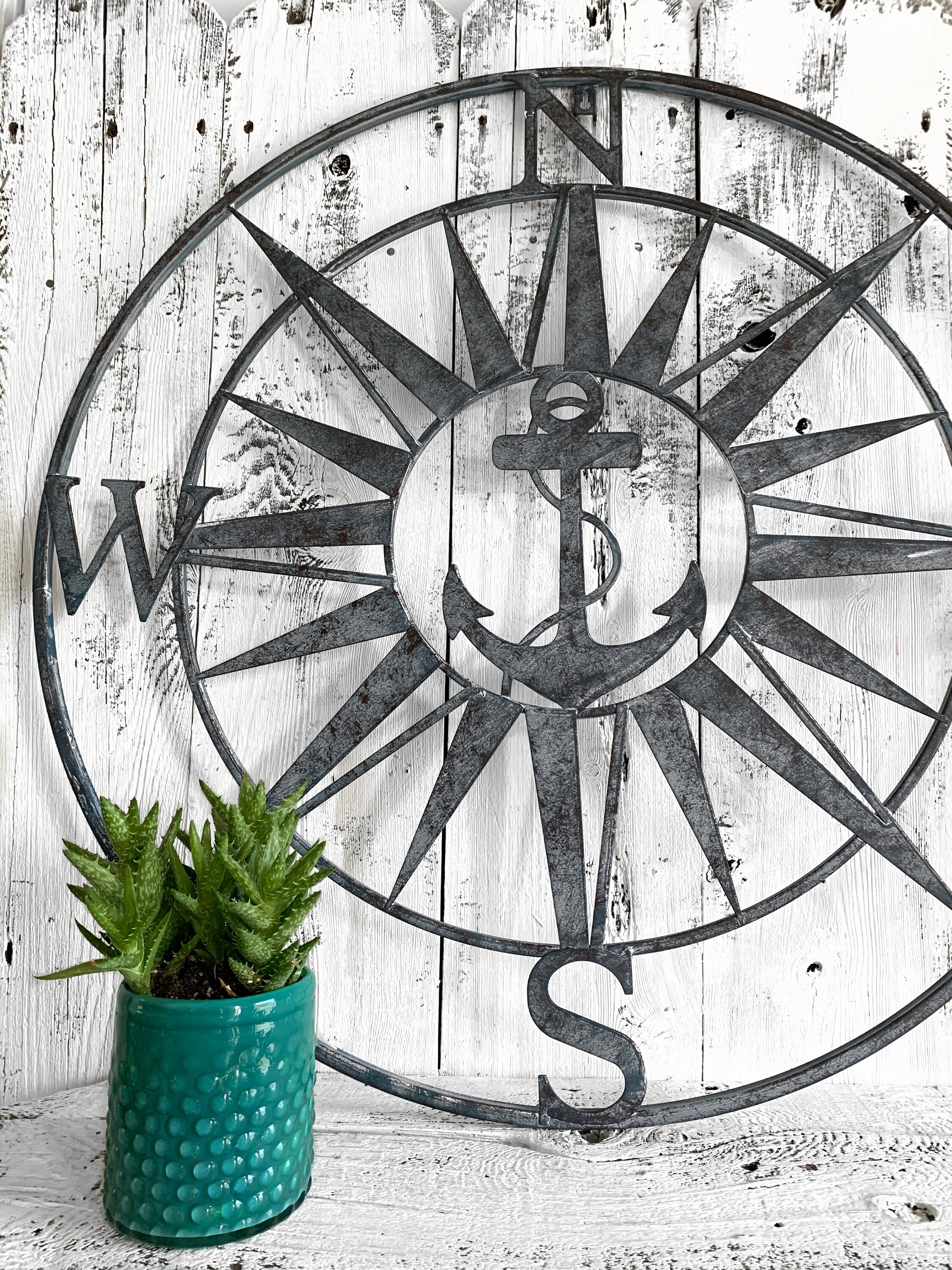 Nautical Anchor Compass Directional Star Compass Wall Decor - Etsy