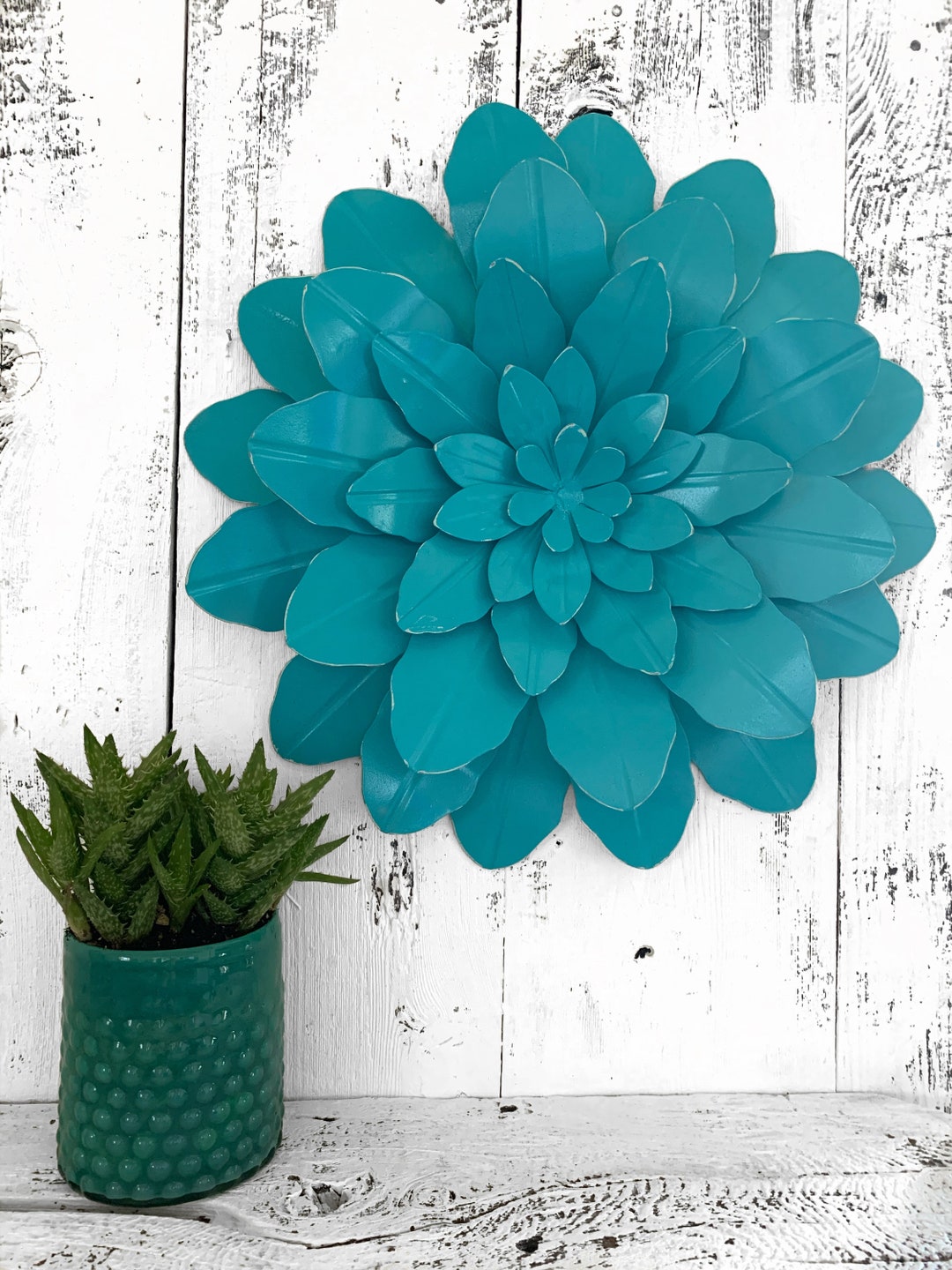 Metal Flowers, Bohemian Chic Wall Decor, Rustic Farmhouse, Garden, Home ...