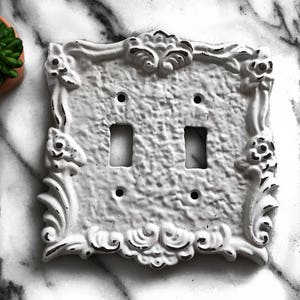 Floral Cast Iron Decorative Double Wall Outlet Plate Cover, Wall Outlet ...