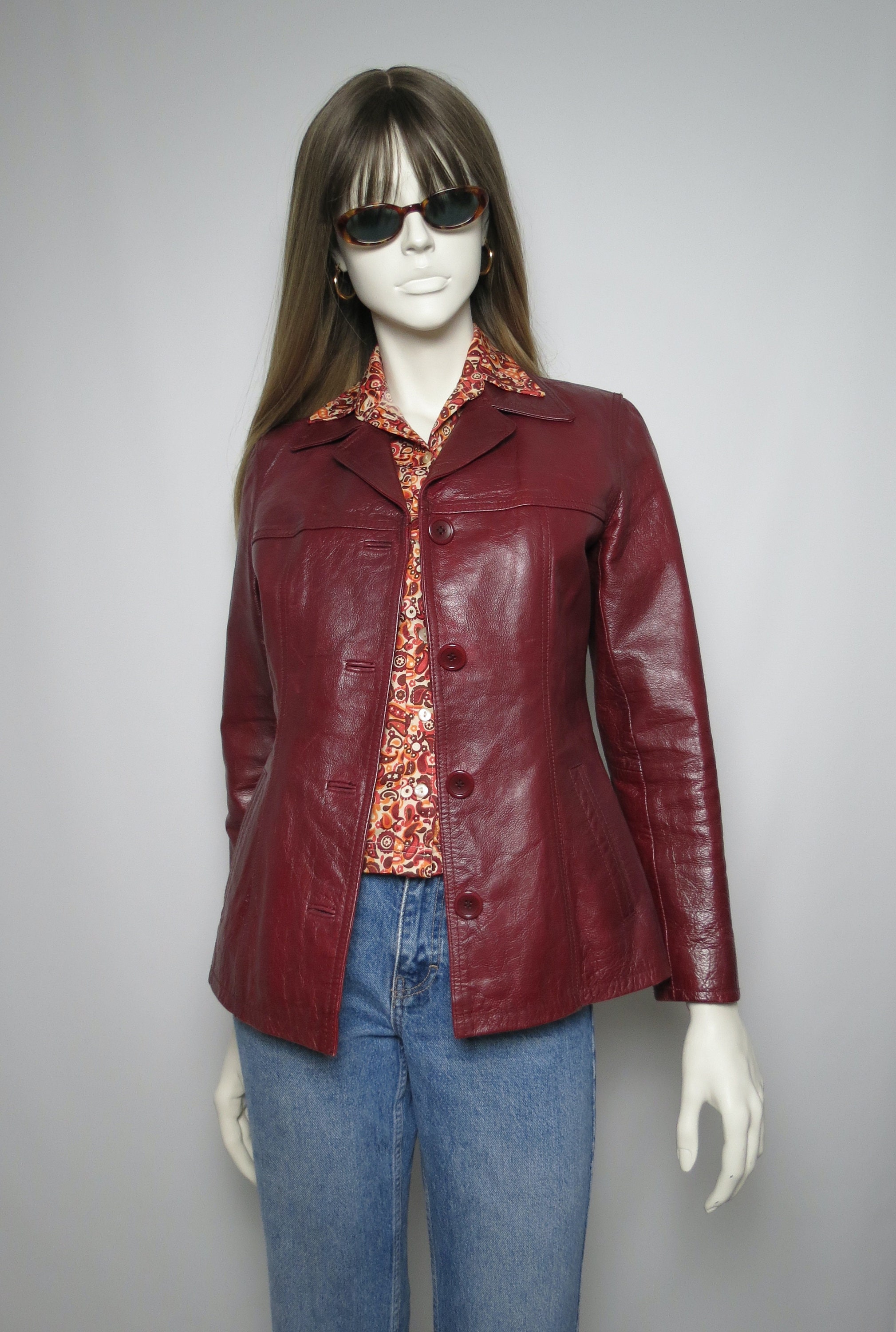 RARE / 90s Rachel Green Red Leather Jacket - Etsy