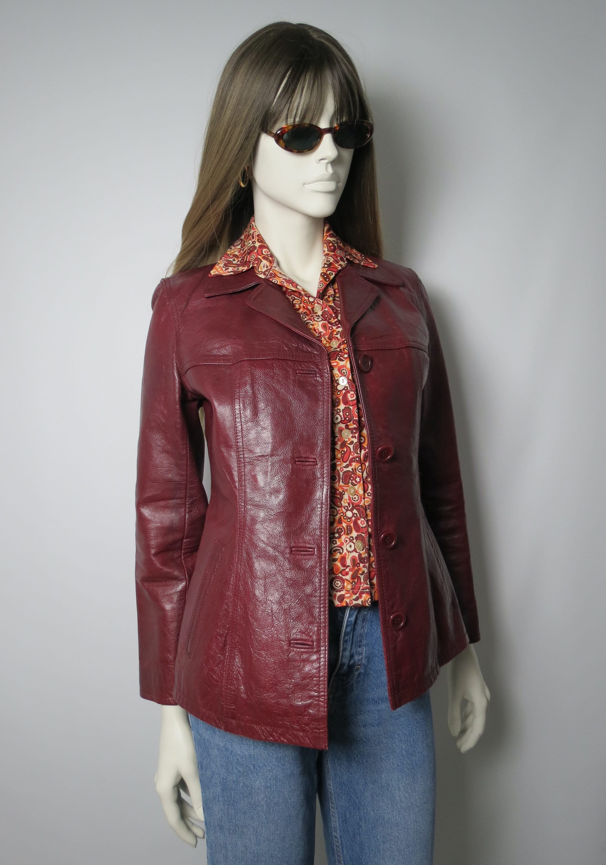 RARE / 90s Rachel Green Red Leather Jacket - Etsy