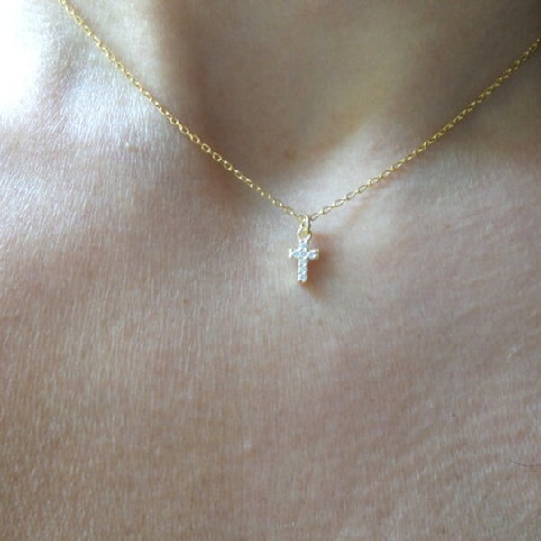Small Cross Necklace - Etsy
