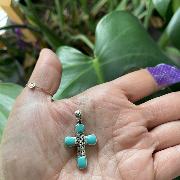Turquoise Cross Bead - Etsy
