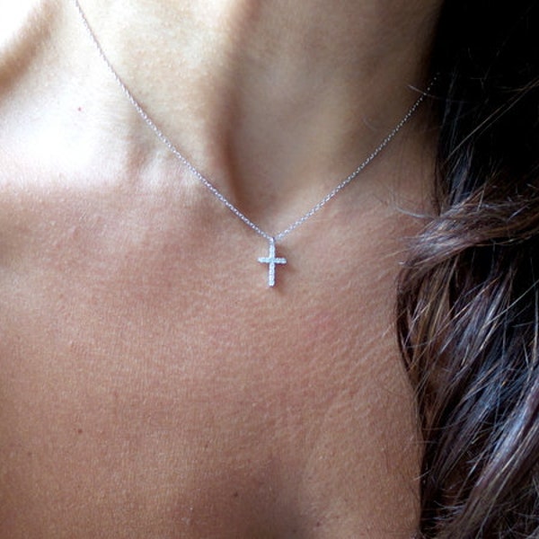 Small Cross Necklace - Etsy