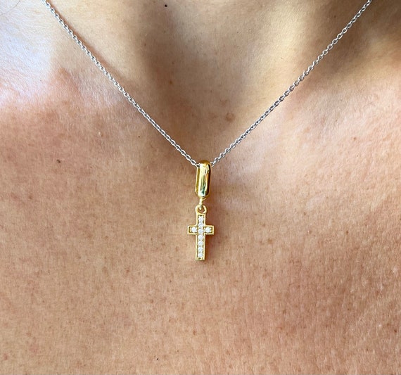 Cross Necklace / Tiny Cross Necklace / Mini Cross Necklace / - Etsy