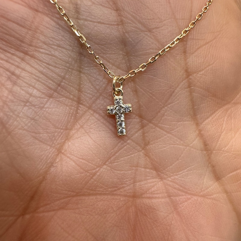 Small Gold Cross Necklace - Etsy