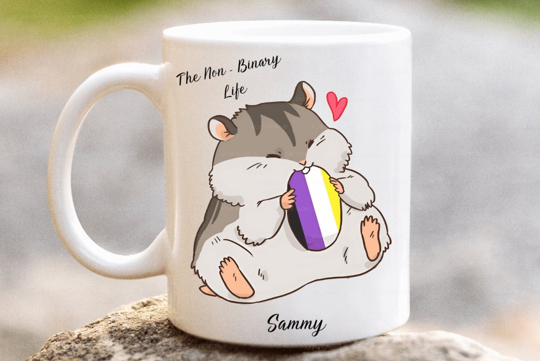 Personalised Nonbinary Mug the Non Binary Life LGBTQ Hamster - Etsy