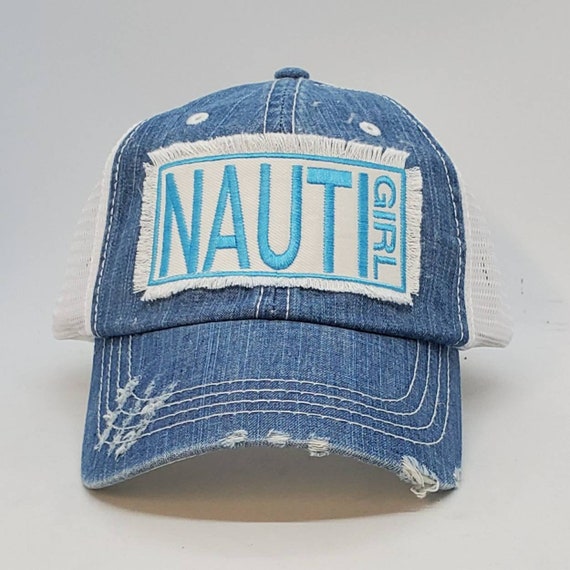 NAUTI Girl Cap Nautical Distressed Cap. Women's Trucker | Etsy