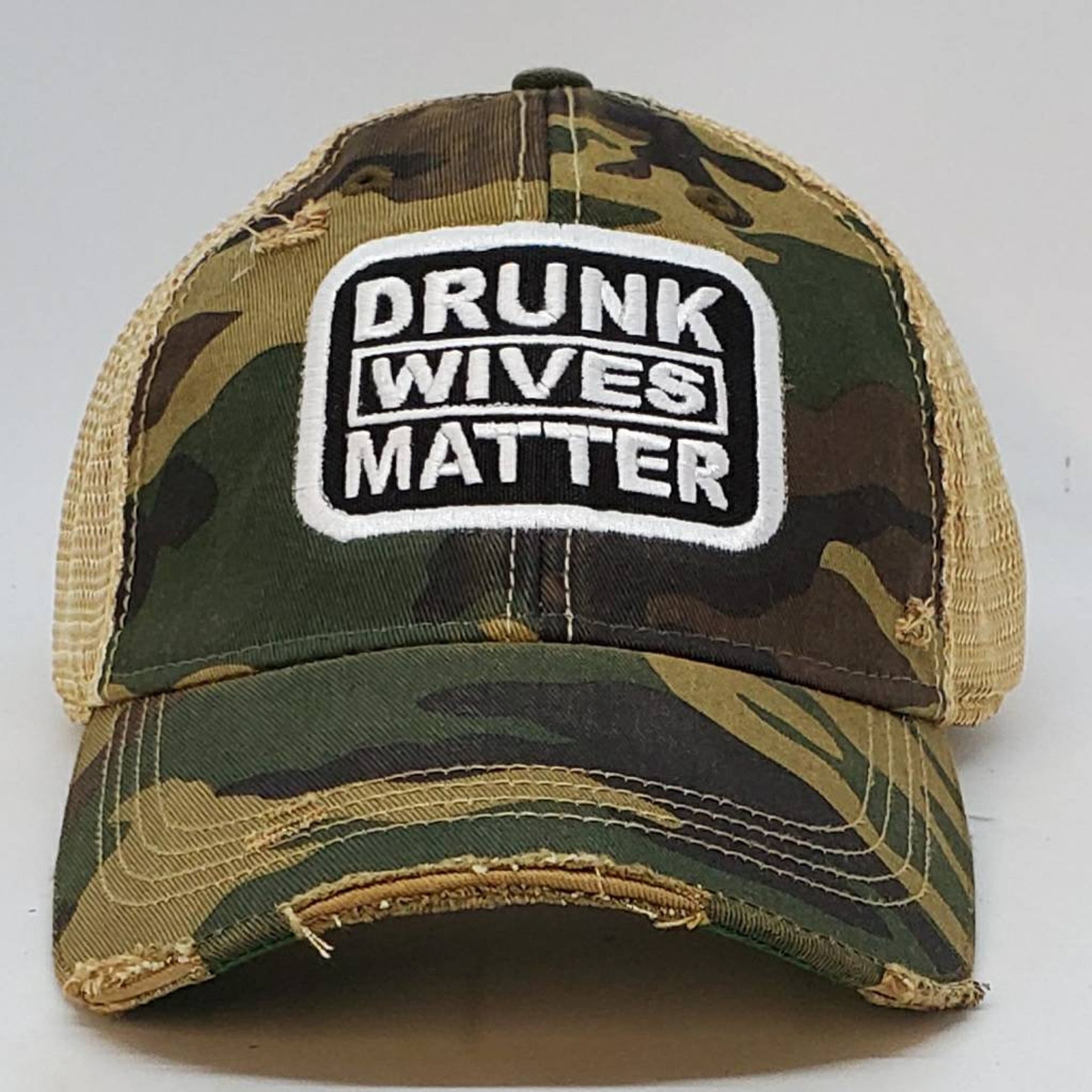 Drunk Wives Matter Headmost Distressed Camo 2 Optional Patch | Etsy