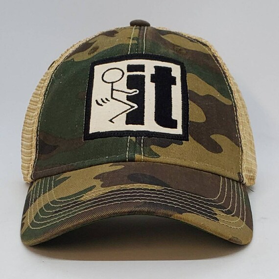 Fuck It Stick man Cap Camo Cap | Etsy