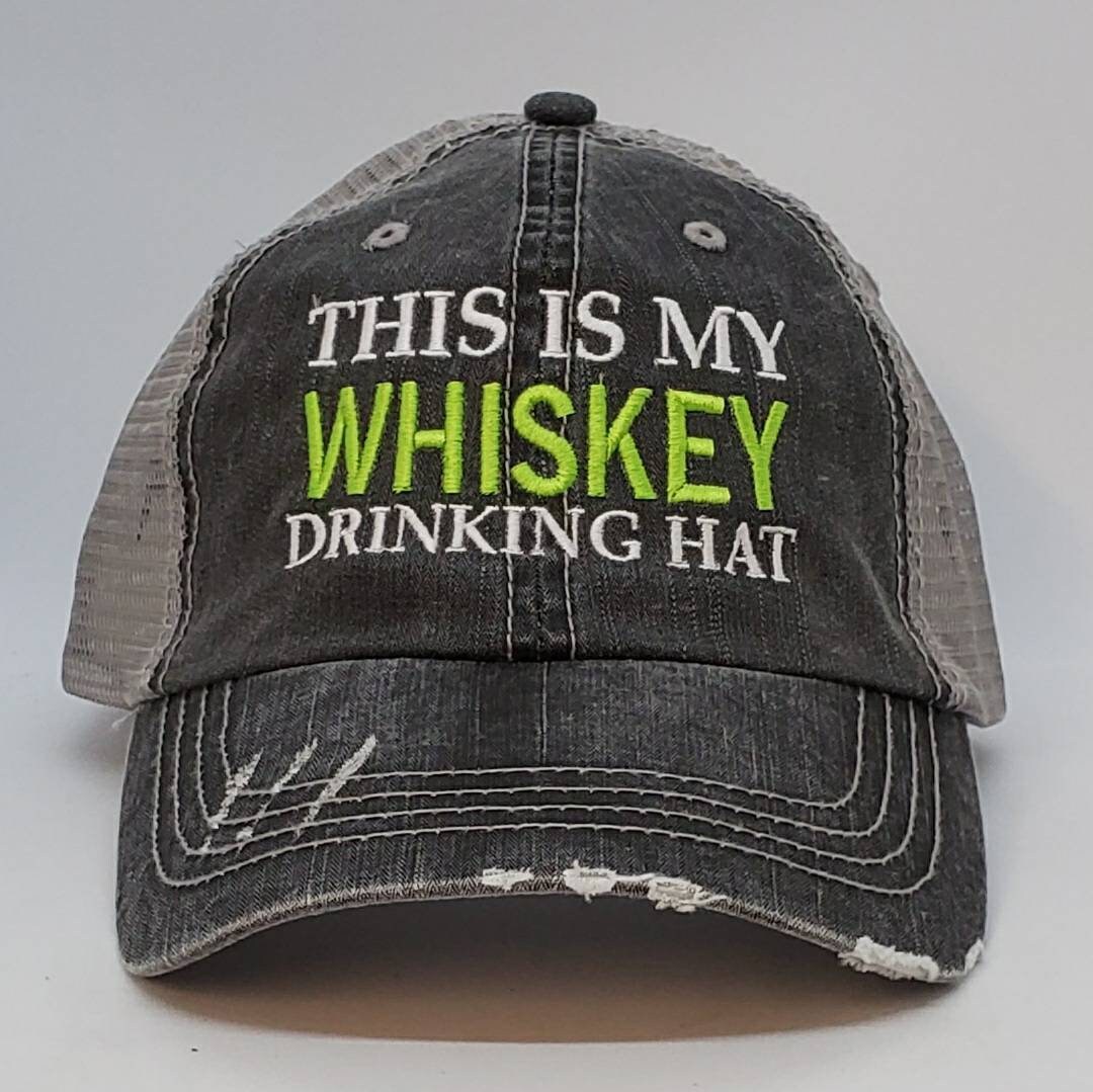 This is My Whiskey Drinking Hat, Distressed Hat, Cap, Summer, Drinking ...