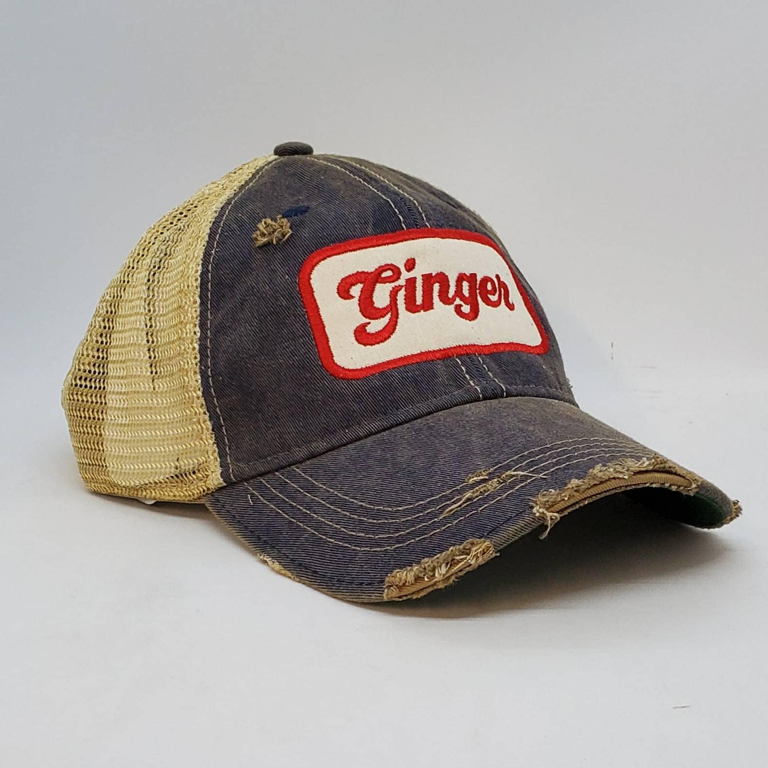 Ginger Ginger Cap Distressed Navy Headmost Cap - Etsy Sweden