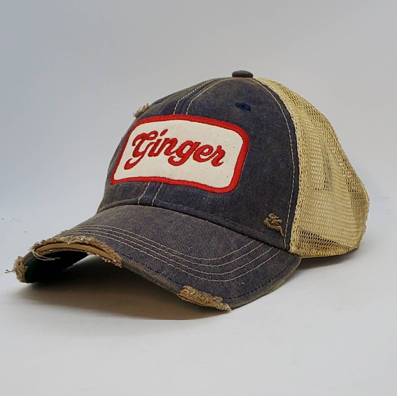 Ginger Ginger Cap Distressed Navy Headmost Cap - Etsy Sweden