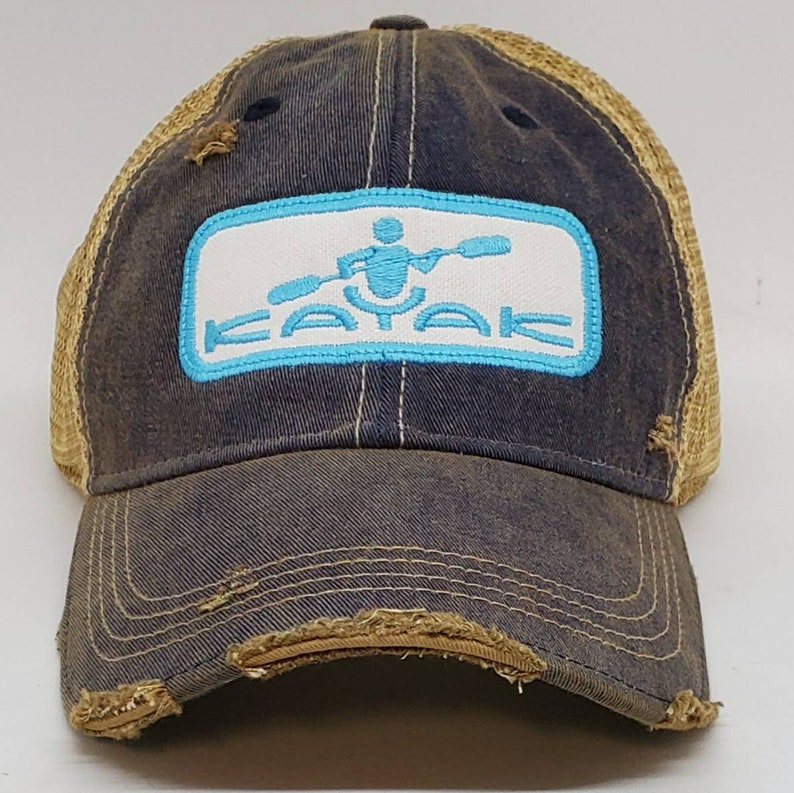 Kayak Kayaking Distressed Navy Headmost Hat | Etsy