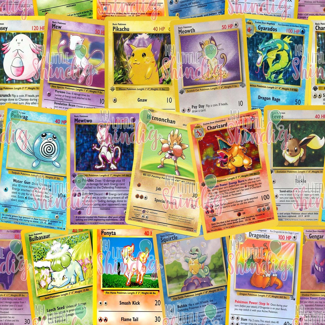 Pokemon Cards First Generation Seamless Ready-to-print - Etsy