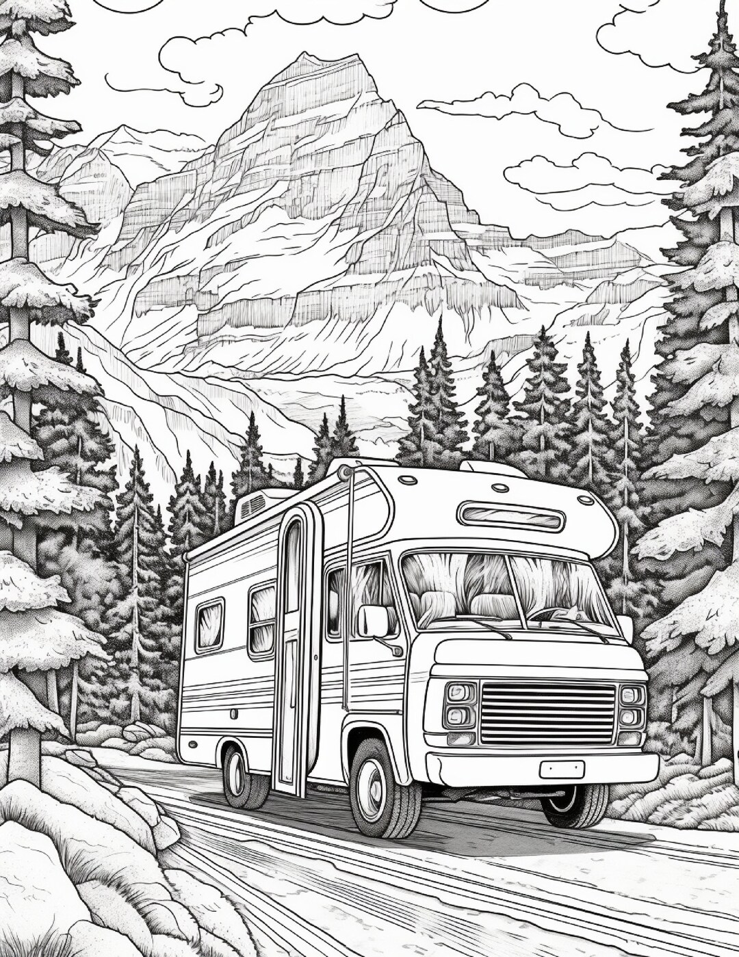 Rv Life Camping Color Book Pages Coloring Pages Road Trip 5 Pages - Etsy