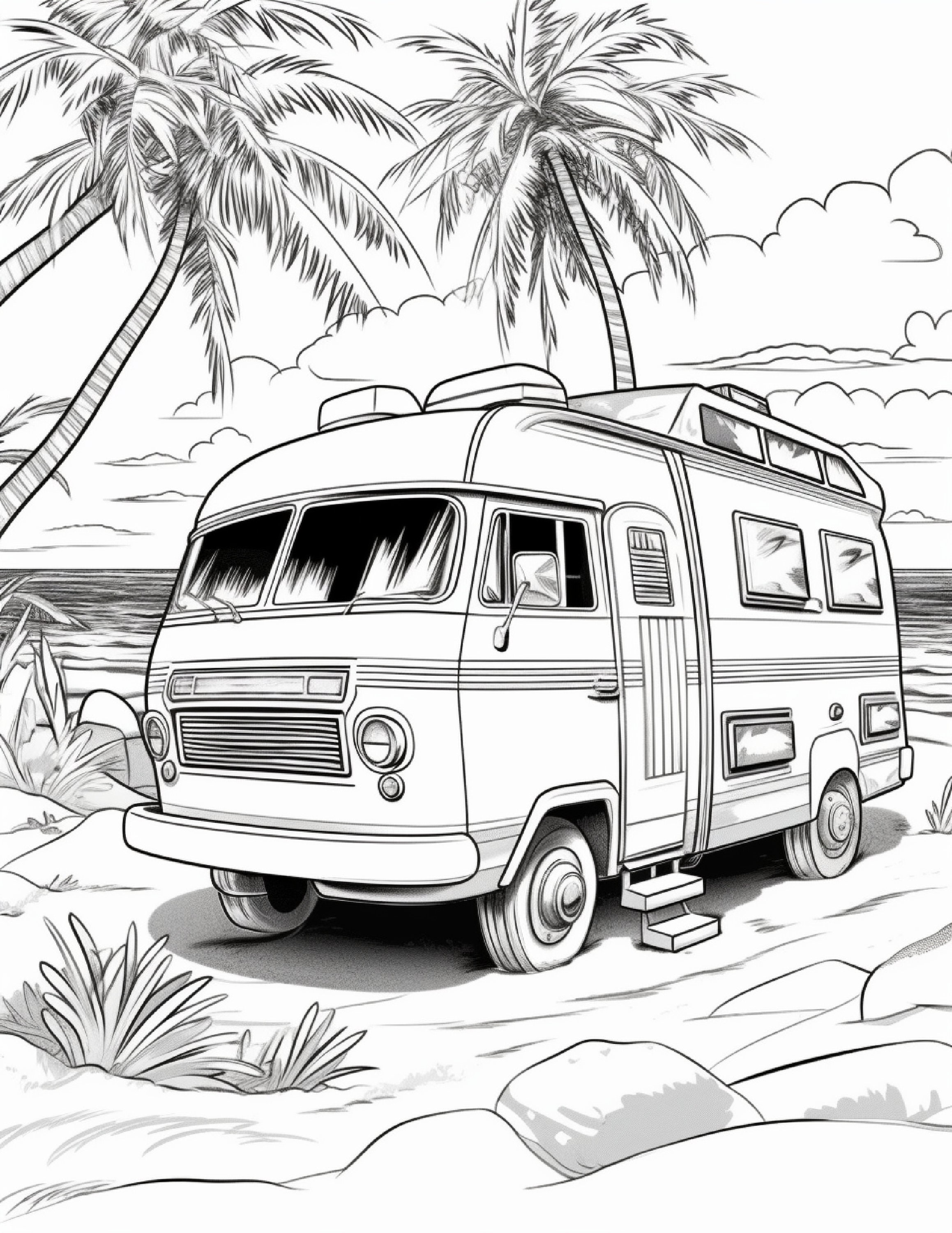 Rv Life Camping Color Book Pages Coloring Pages Road Trip 5 Pages - Etsy