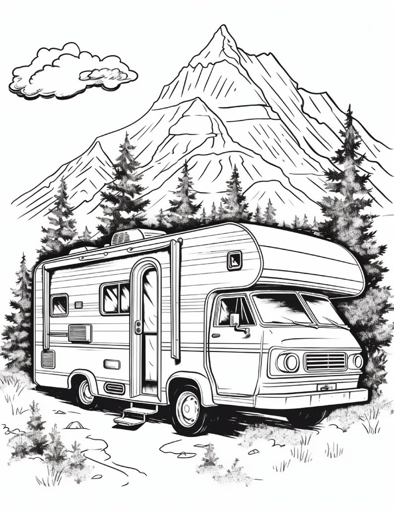 Rv Life | Camping Color Book Pages | Coloring Pages | Road Trip | 5 ...