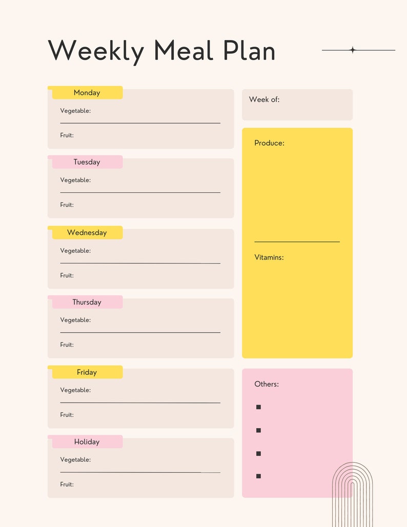 WEEKLY MEAL PLAN, Digital Download, Goodnotes, Printable, Downloadable ...