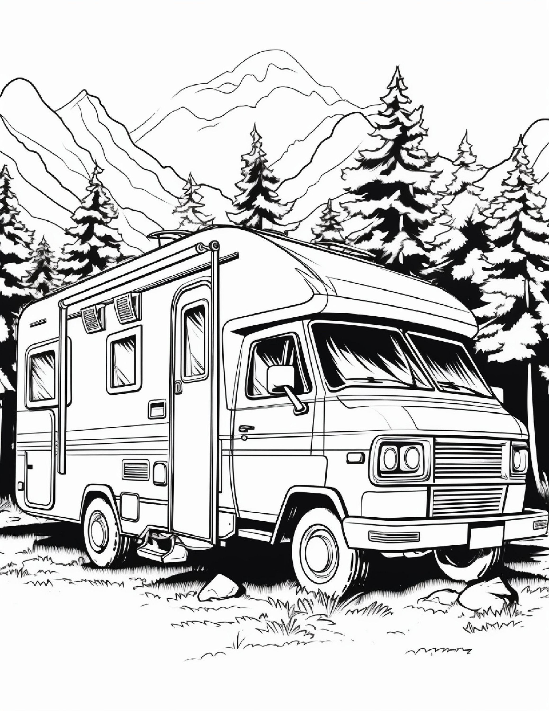 RV Life Coloring Pages: Road Trip Activity Book (5 Pages) - Etsy