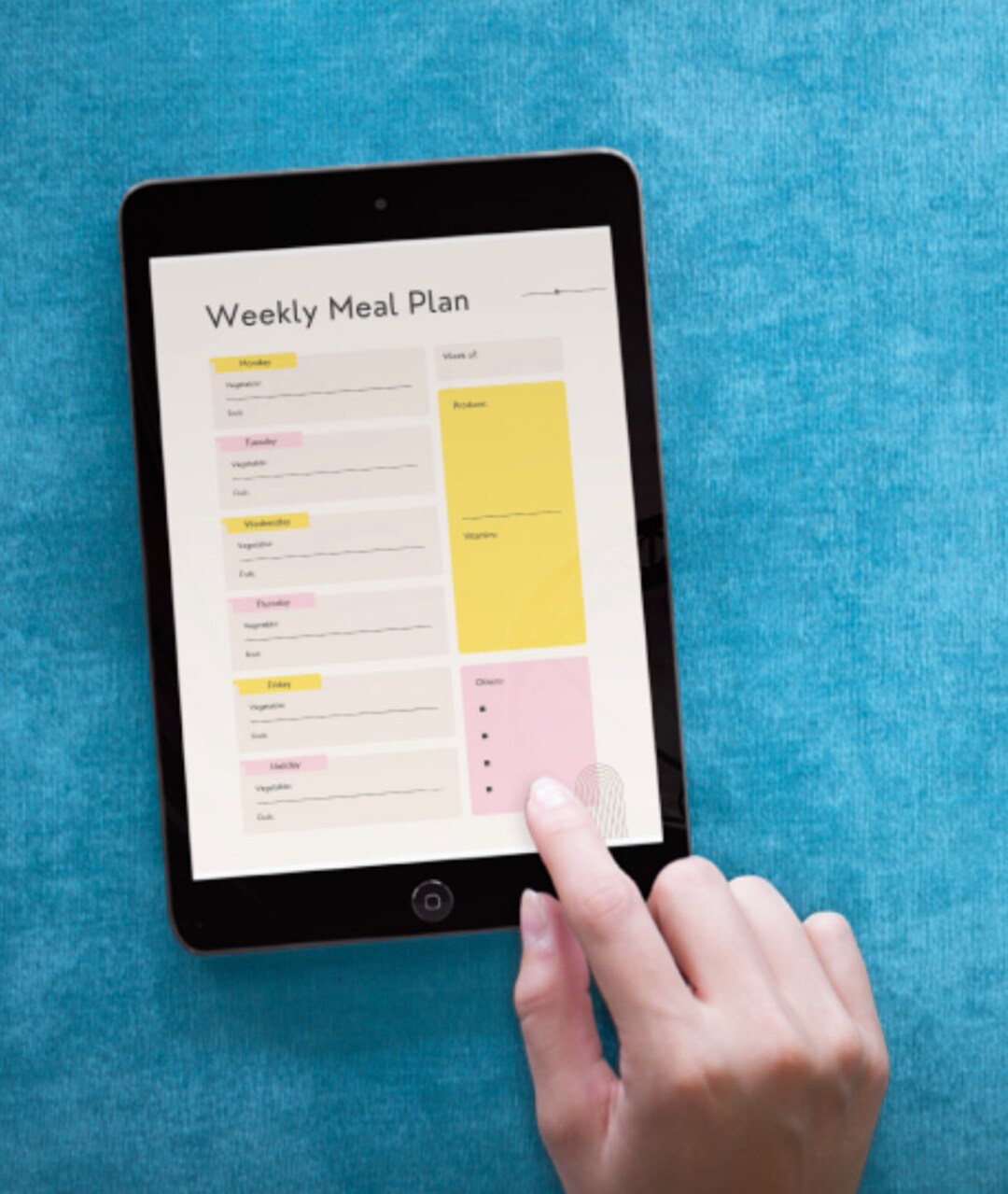 WEEKLY MEAL PLAN, Digital Download, Goodnotes, Printable, Downloadable ...