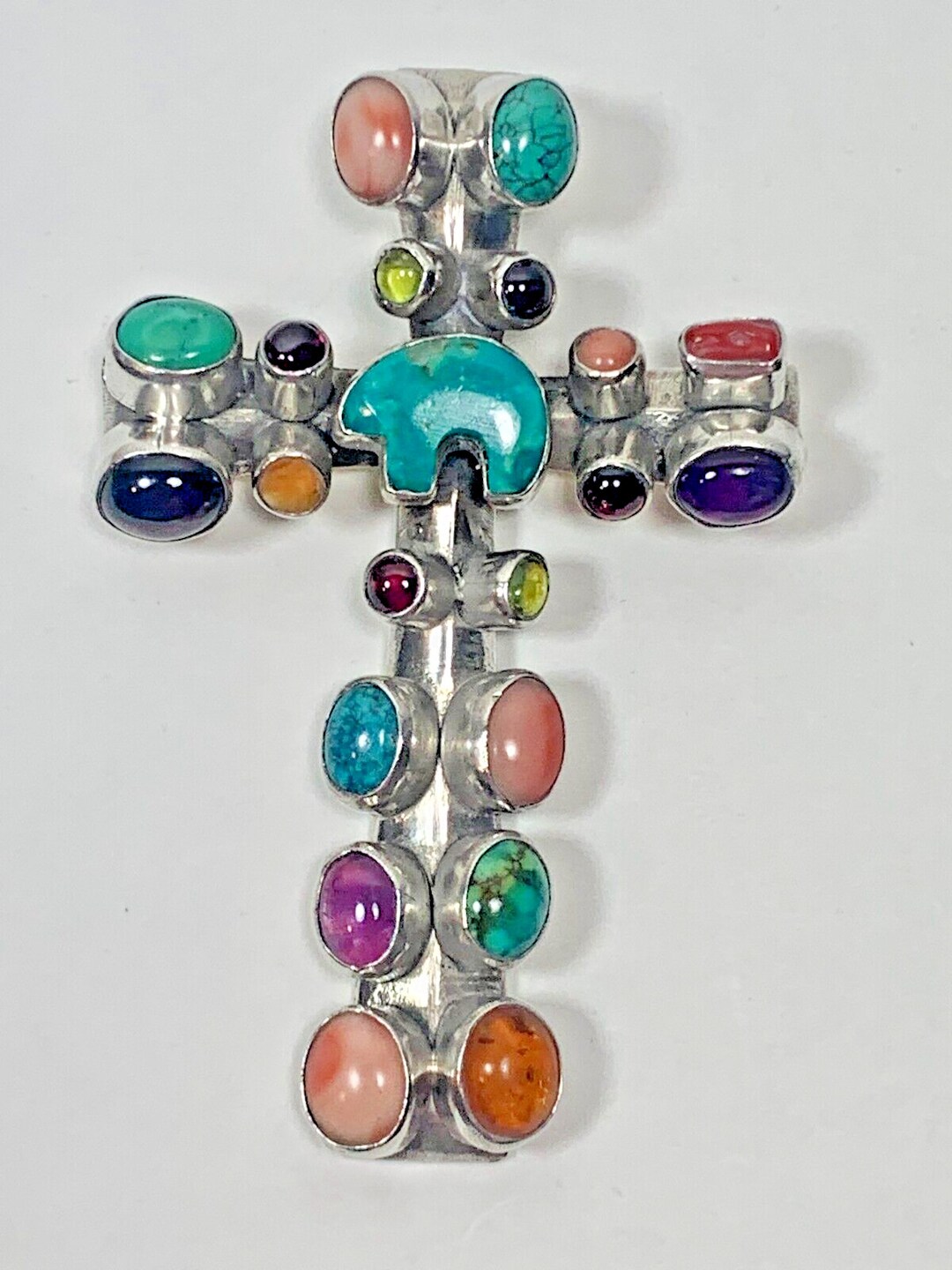 Nakai Navajo Indian Cross With Bear Fetish Sterling Silver - Etsy