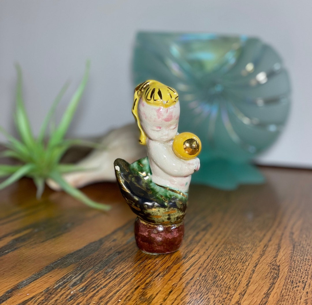 Porcelain Mermaid Figurine, Vintage Mermaid Nursery Decor - Etsy