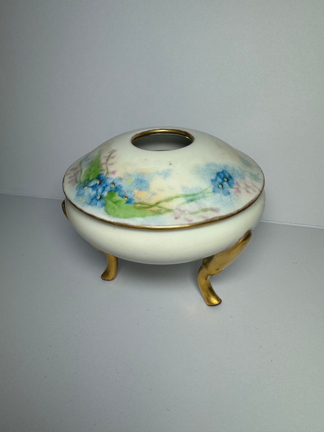 Prussian Hand Painted Porcelain Hair Receiver Jar - Etsy