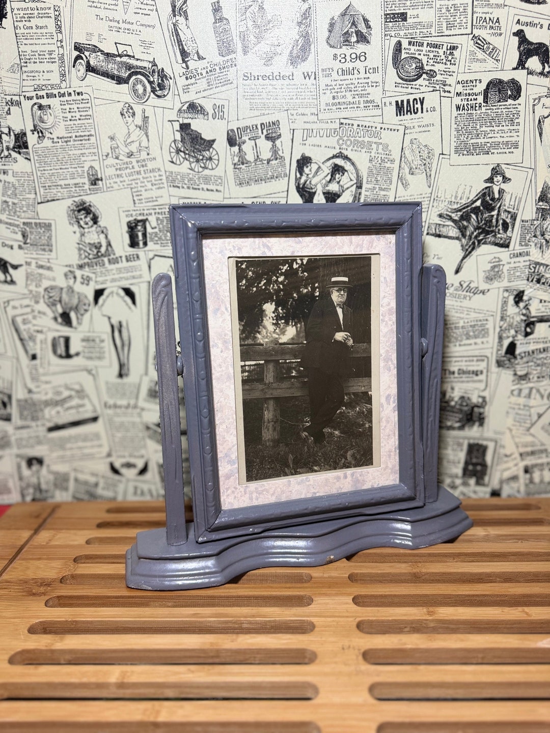 Handpainted Wood Swivel Frame, Art Deco Swivel Frame - Etsy