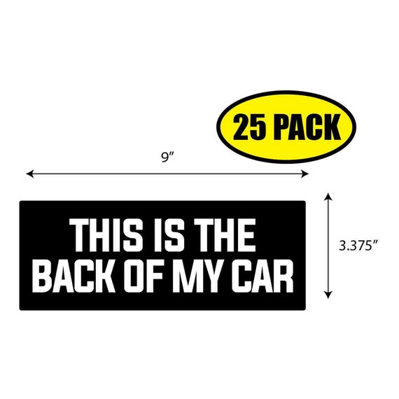 This is the Back of My Car Vinyl Sticker Decal 3.37 X - Etsy