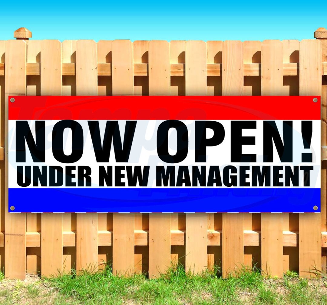 Now Open Under New Management 13 Oz Heavy Duty Vinyl Banner Sign With ...