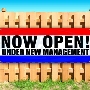 Now Open Under New Management 13 Oz Heavy Duty Vinyl Banner Sign With ...